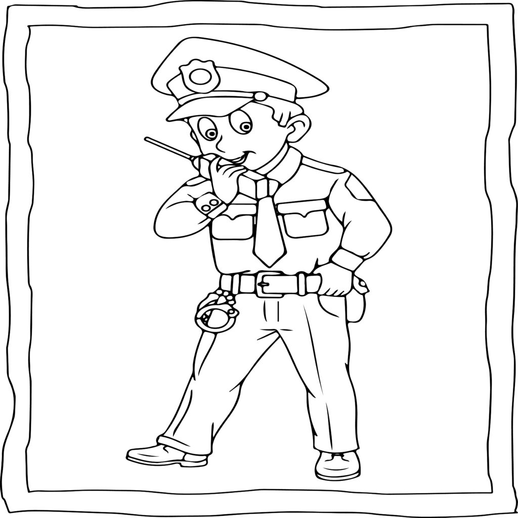 Police Coloring Book : Easy and Fun Police Coloring Pages for Kids ...