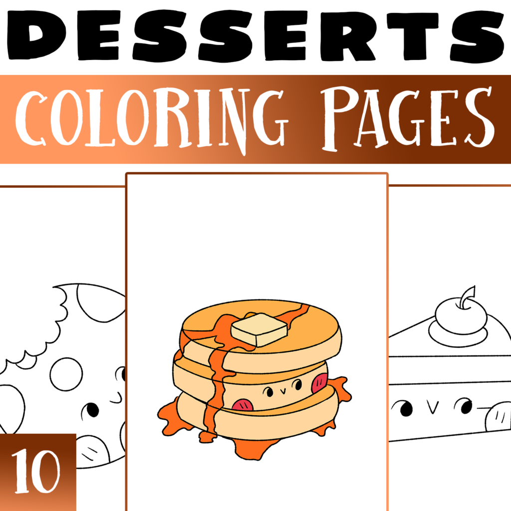 Desserts Coloring pages, Sweet Treats Coloring Worksheet Activity ...