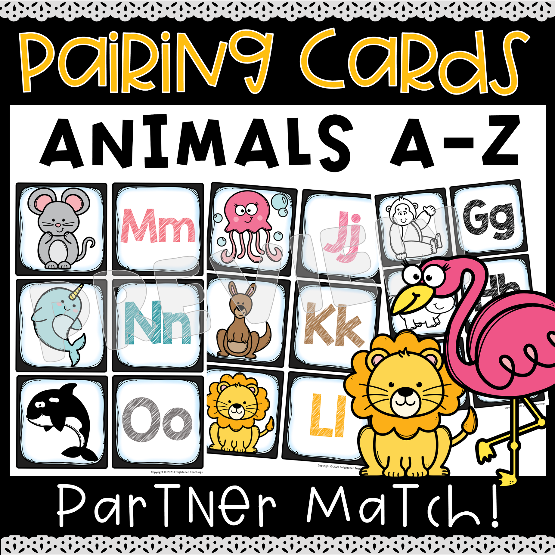 Student Pairing Cards, Partner Cards, Picking Partners - Animals A-Z ...