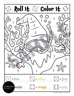 Summertime Color by Number | Summer Coloring Pages | Roll and Color ...