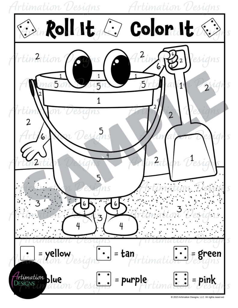 Summertime Color by Number | Summer Coloring Pages | Roll and Color ...