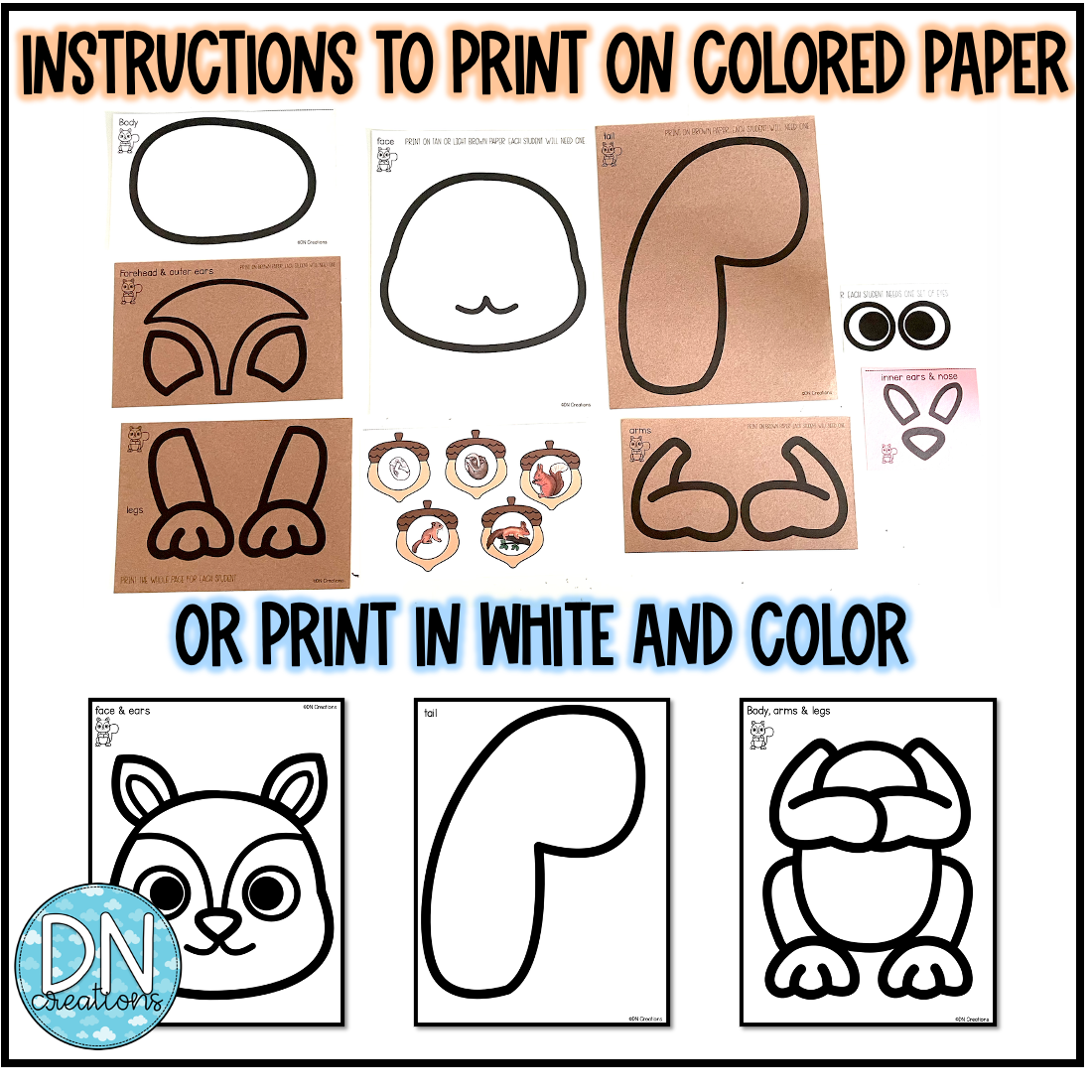 Squirrel Life Cycle Craft | Squirrel Craft | Woodland Animal Craft ...