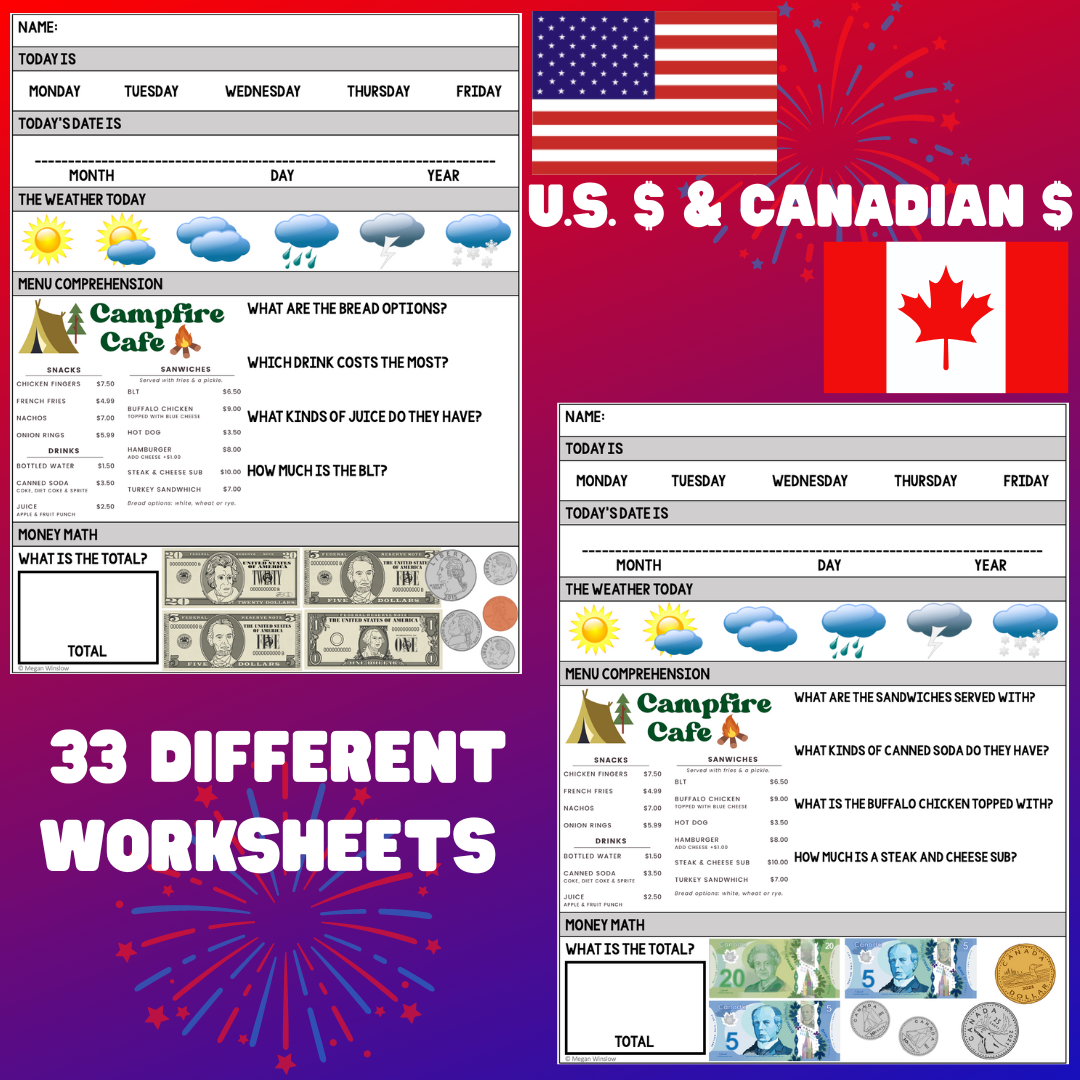 Summer Life Skills Morning Work - Summer Edition - Special Education ...