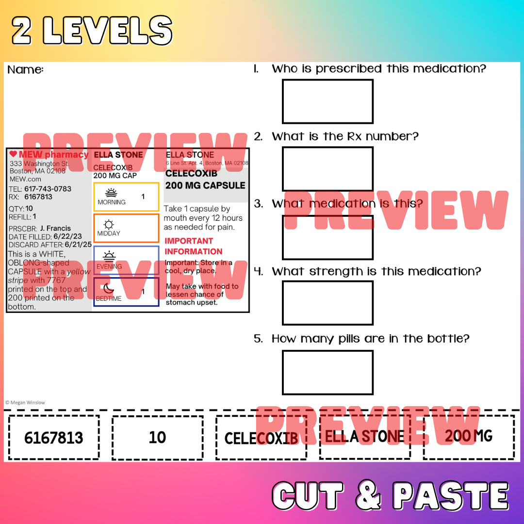 Reading Prescriptions - Unit 2 - Functional Reading - Life Skills ...