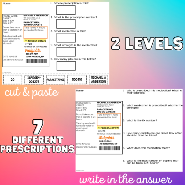 Reading Prescriptions - Unit 3 - Functional Reading - Life Skills ...
