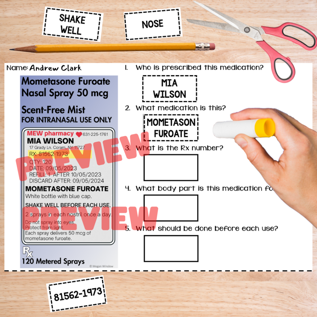 Reading Prescriptions - Unit 3 - Functional Reading - Life Skills ...