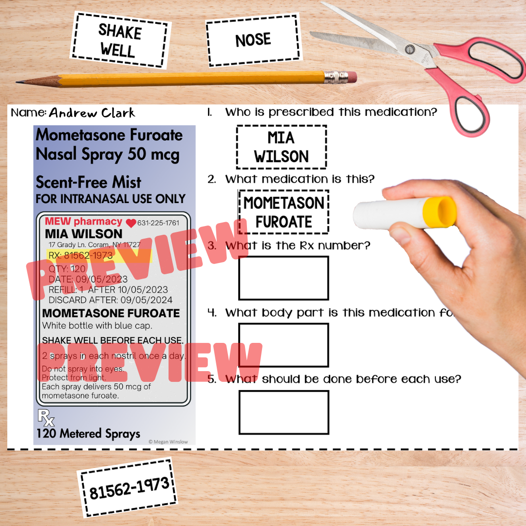 Reading Prescriptions - Unit 3 - Functional Reading - Life Skills ...