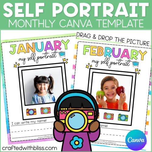 Monthly Self Portrait Activity | Canva Template | Made By Teachers