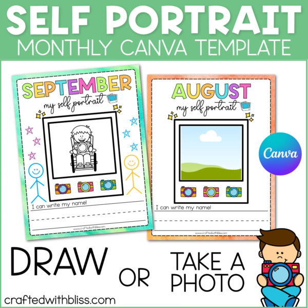 Monthly Self Portrait Activity | Canva Template | Made By Teachers