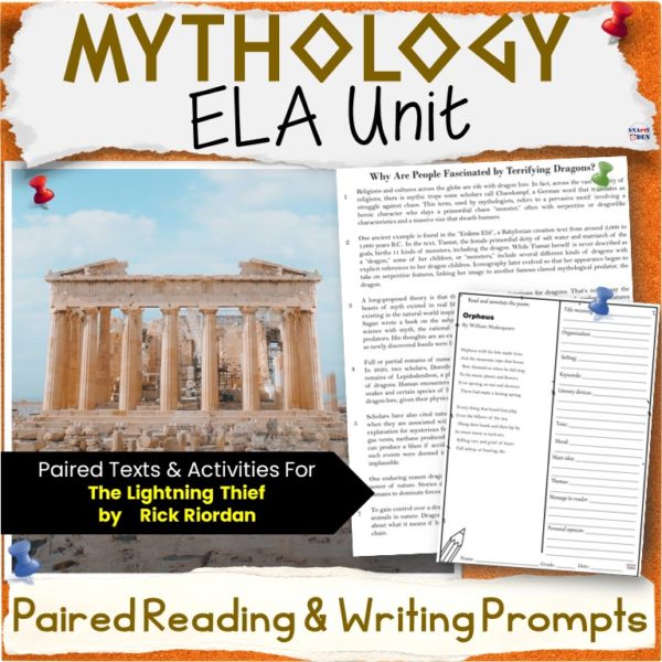 Mythology Unit - Middle School Paired Reading, Prompts - Print and ...