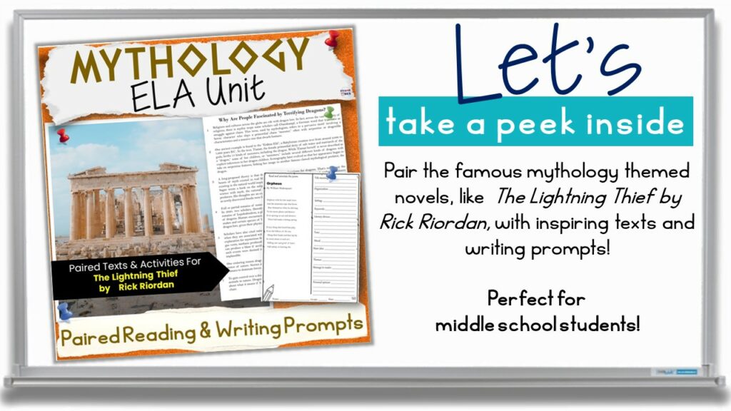 Mythology Unit - Middle School Paired Reading, Prompts - Print and ...