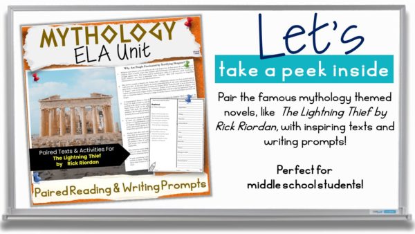 Mythology Unit - Middle School Paired Reading, Prompts - Print and ...