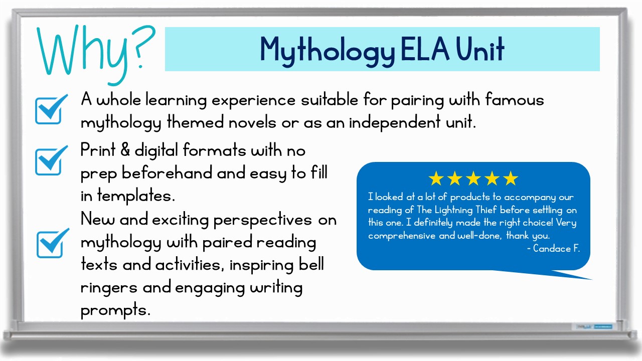 Mythology Unit - Middle School Paired Reading, Prompts - Print and ...