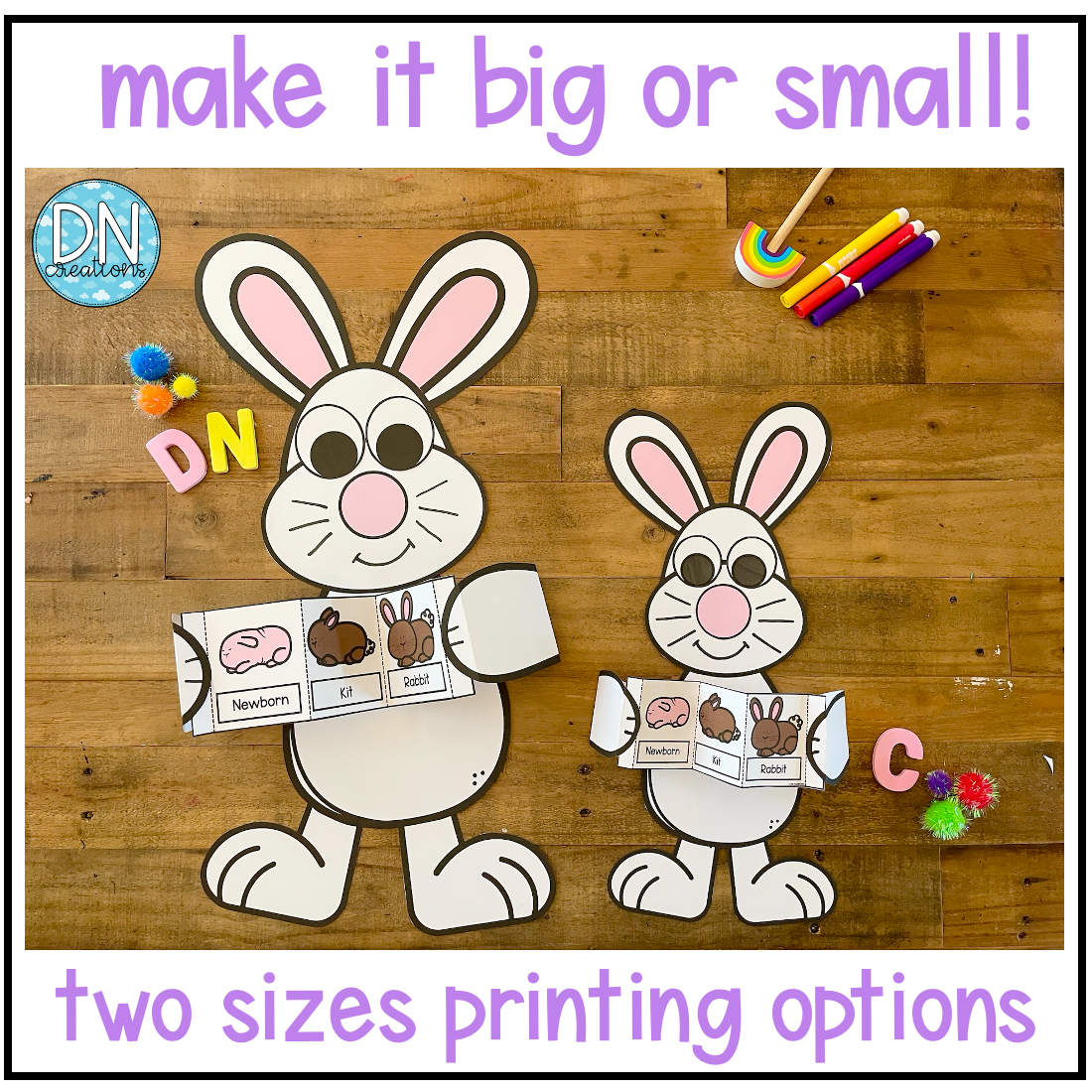 Rabbit Life Cycle Craft l Rabbit Science Craft l Bunny Craft for Easter ...