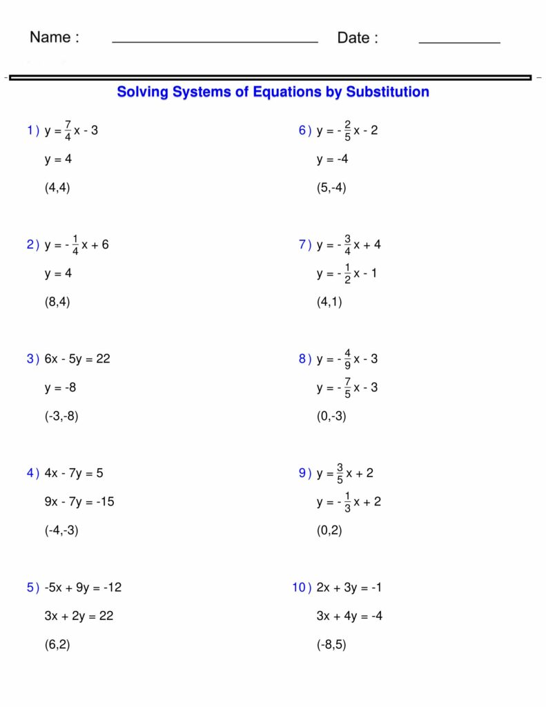 Systems of Equations - Solving Two Variable Systems of Equations by ...