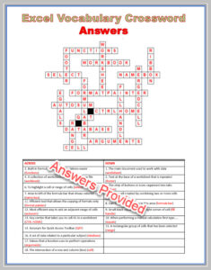Microsoft Excel Vocabulary Crossword Puzzle - Digital and print ...