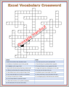 Microsoft Excel Vocabulary Crossword Puzzle - Digital and print ...