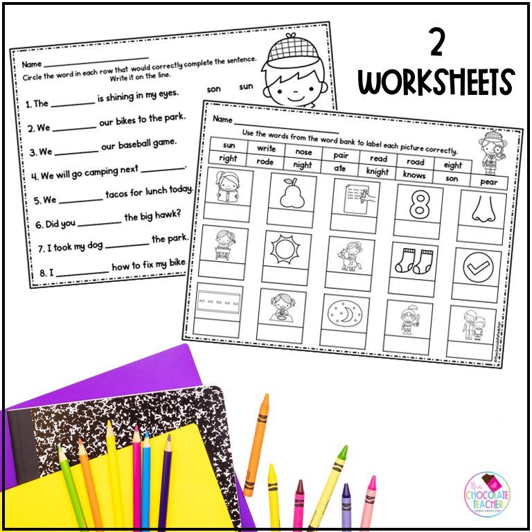 Homophones Clip Cards Grammar Practice and Worksheets - Vocabulary ...
