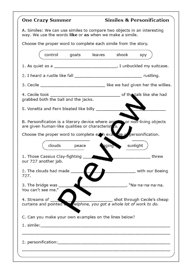Rita Williams-Garcia "One Crazy Summer" worksheets | Made By Teachers