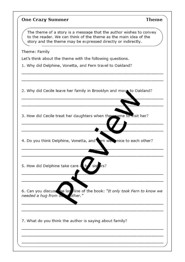 Rita Williams-Garcia "One Crazy Summer" worksheets | Made By Teachers