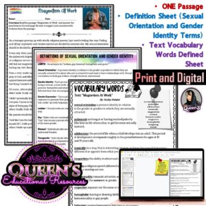 LGBTQ Reading Passage | LGBTQ Activities | LGBTQ Worksheets | Pride ...