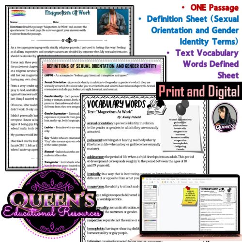 LGBTQ Reading Passage | LGBTQ Activities | LGBTQ Worksheets | Pride ...