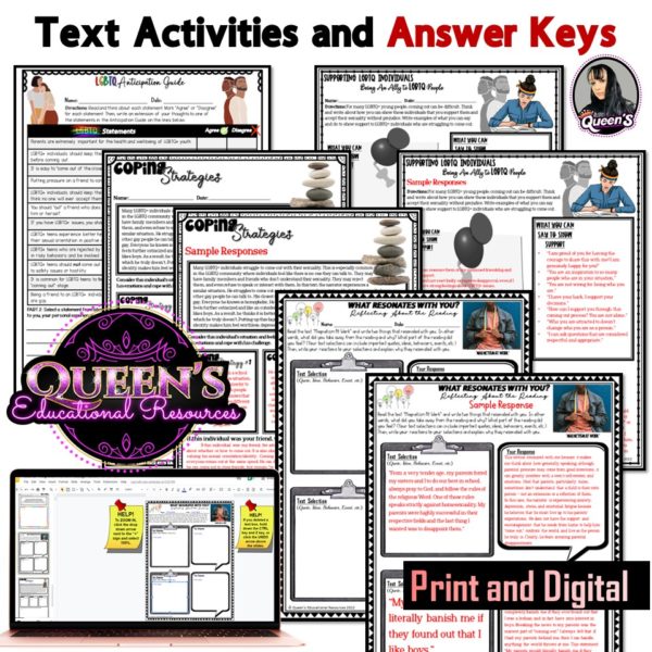 LGBTQ Reading Passage | LGBTQ Activities | LGBTQ Worksheets | Pride ...