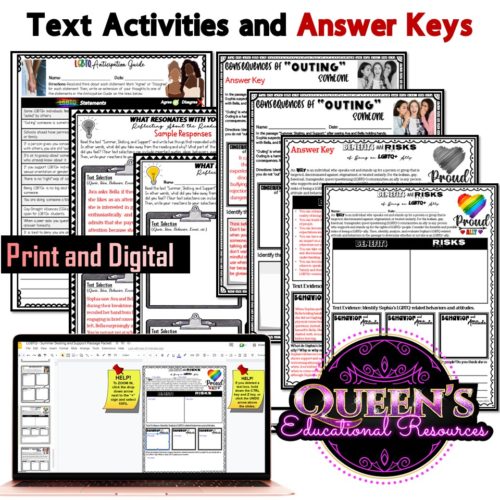 LGBTQ Reading Passage | LGBTQ Activities | LGBTQ Worksheets | Pride ...