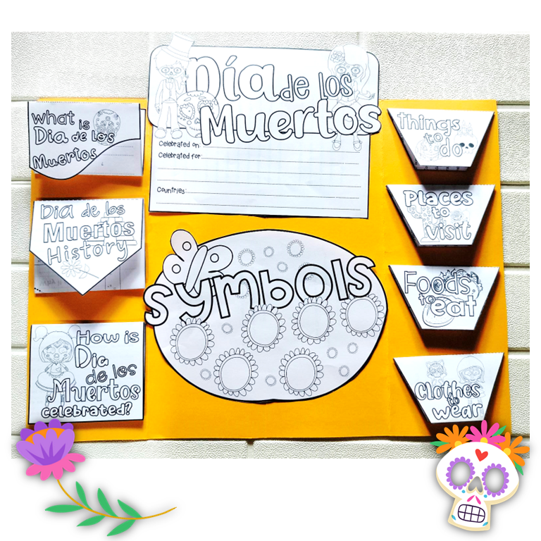 Day of the Dead Dia de los Muertos Lapbook with Reading Comprehension ...
