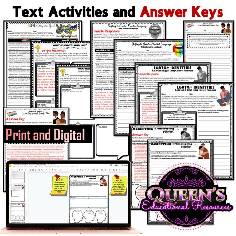 LGBTQ Reading Passage | LGBTQ Activities | LGBTQ Worksheets | Pride ...