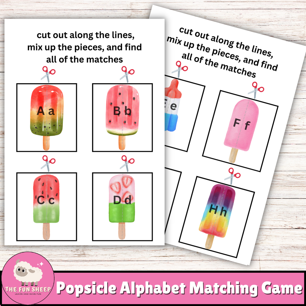 Popsicle Alphabet Matching Game| Popsicle Letter Matching - Preschool ...