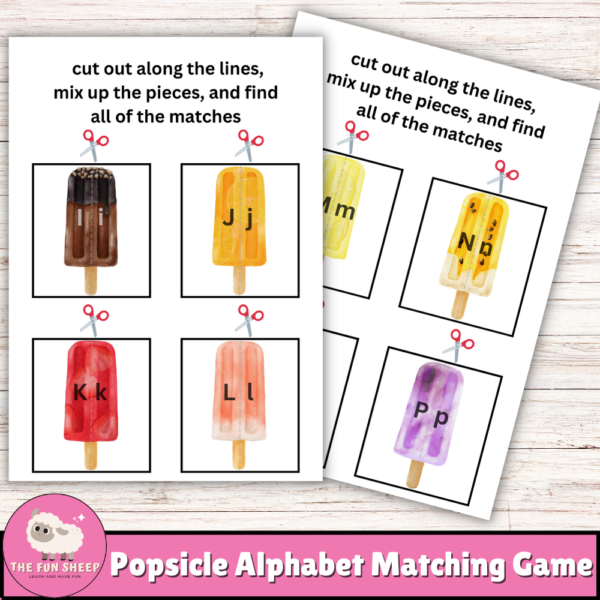 Popsicle Alphabet Matching Game| Popsicle Letter Matching - Preschool ...