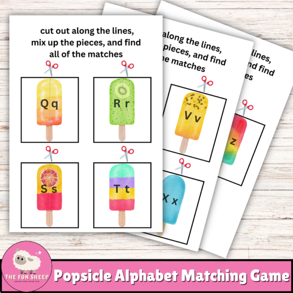 Popsicle Alphabet Matching Game| Popsicle Letter Matching - Preschool ...
