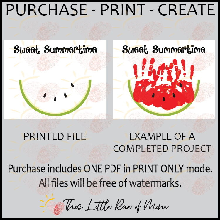 Sweet Summertime - watermelon - Summer - Handprint Art - footprint ...