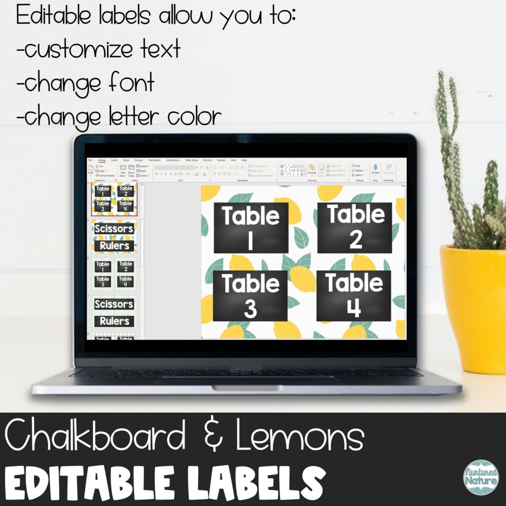 Editable Labels - Chalkboard and Lemons - Printable Modern Farmhouse ...