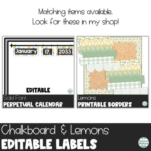 Editable Labels - Chalkboard and Lemons - Printable Modern Farmhouse ...