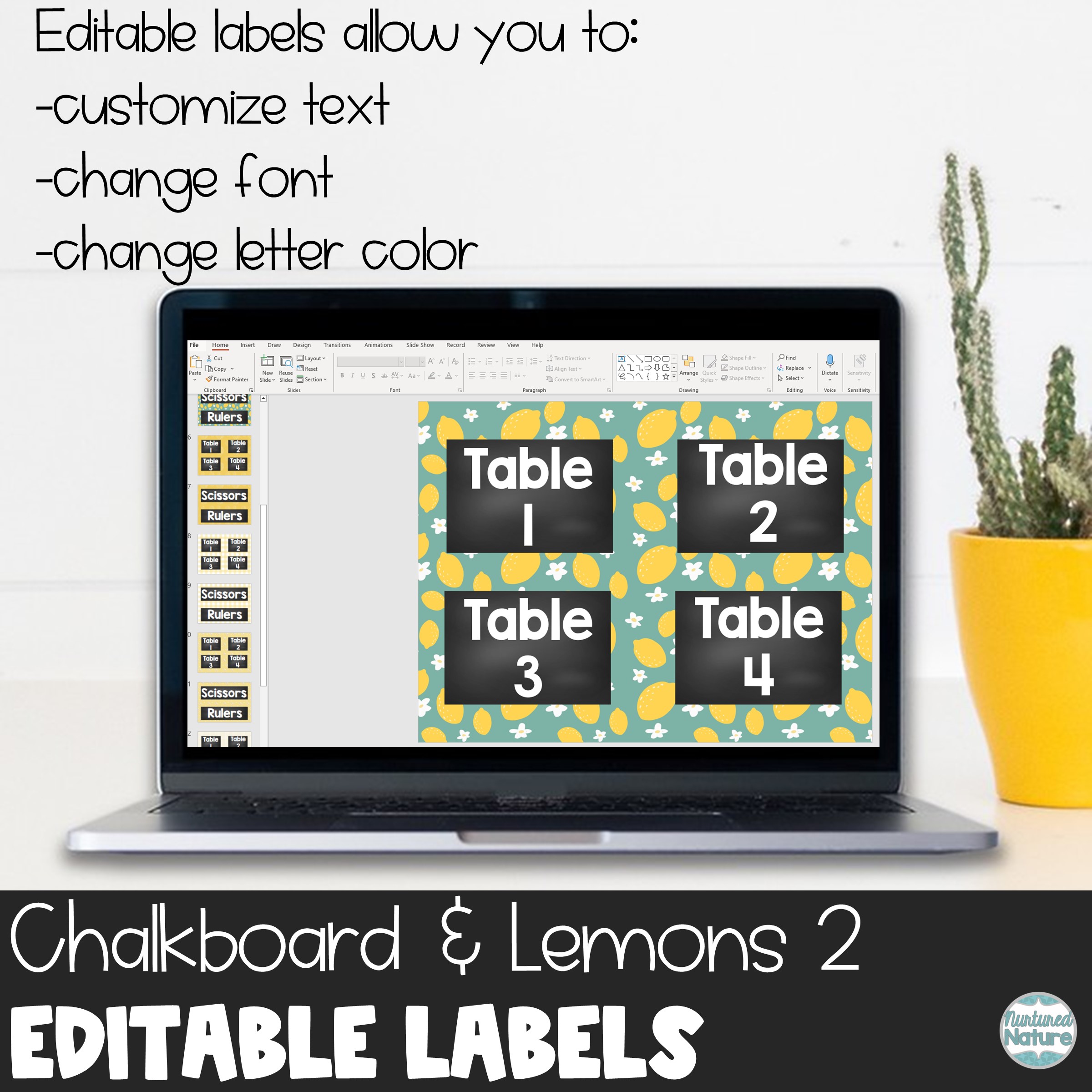 Editable Labels - Chalkboard and Lemons 2 - Printable Modern Farmhouse ...
