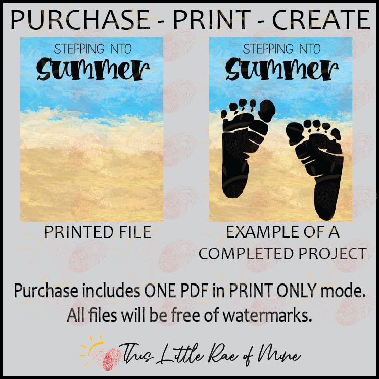 Stepping into Summer - beach - sand - footprint - Handprint Art ...