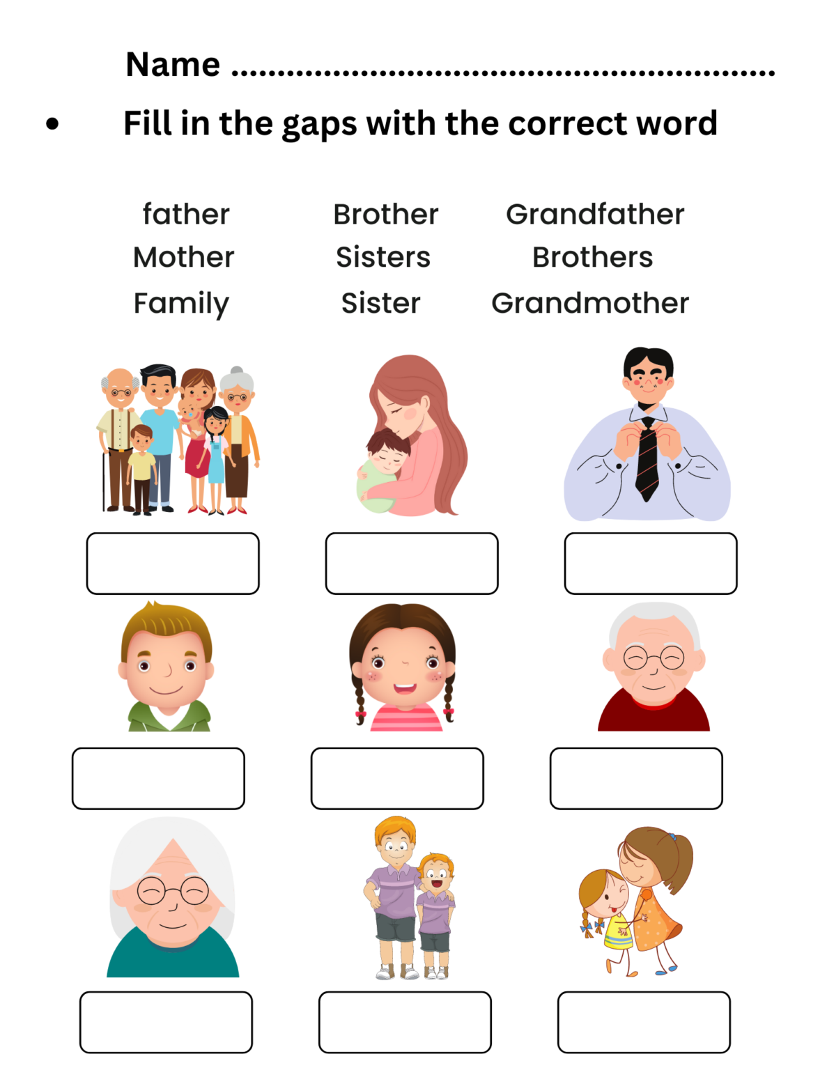 Family Members Flashcards & Worksheets. Vocab & activity games for kids ...