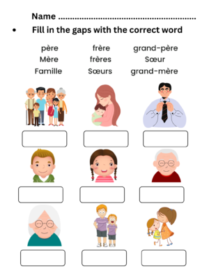 French Family Members Flashcards &Worksheets. Vocab & activity games ...