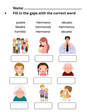 Spanish Family Members Flashcards & Worksheets. Vocab & activity games ...