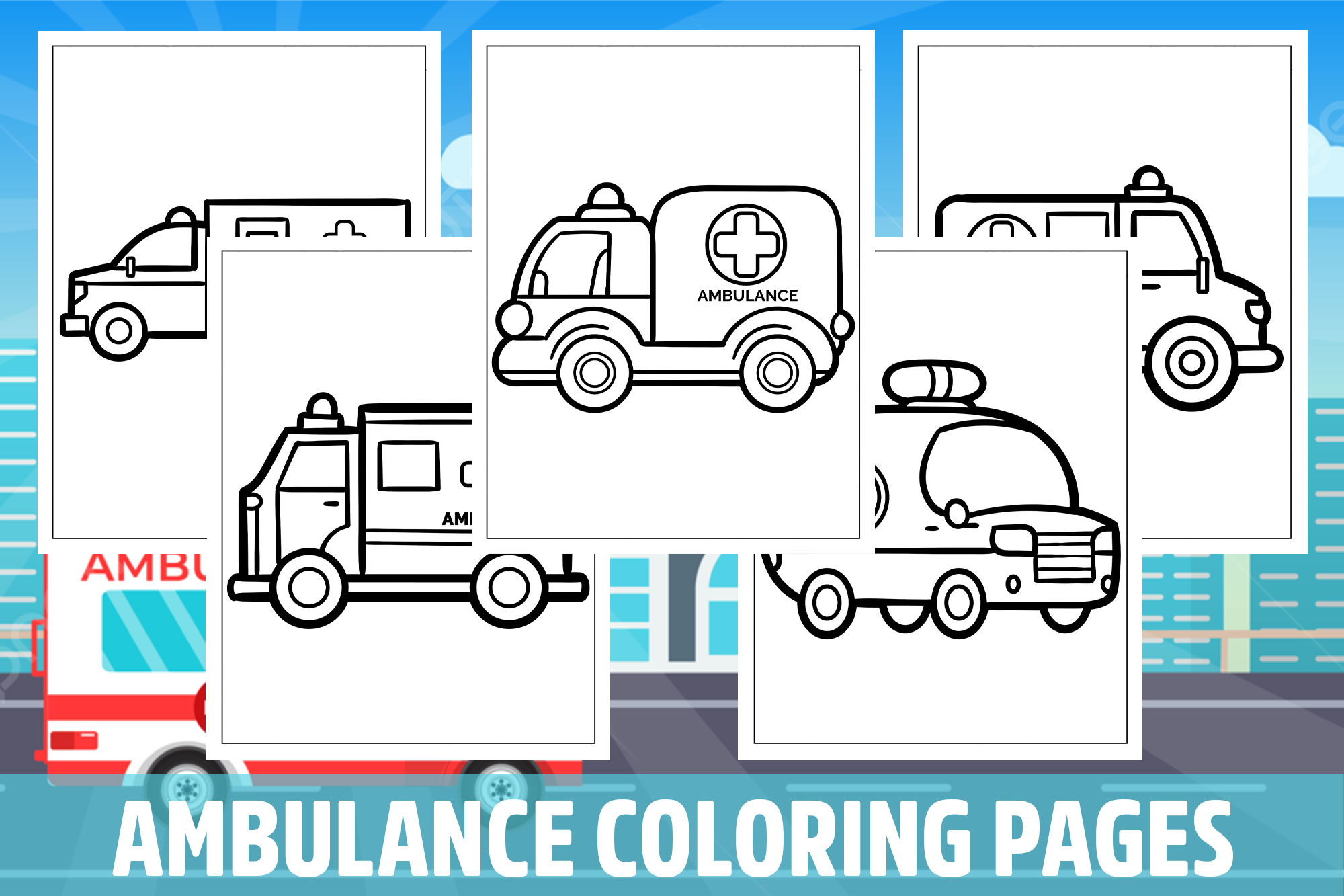 Ambulance Coloring Pages for Kids, Girls, Boys, Teens Birthday School ...