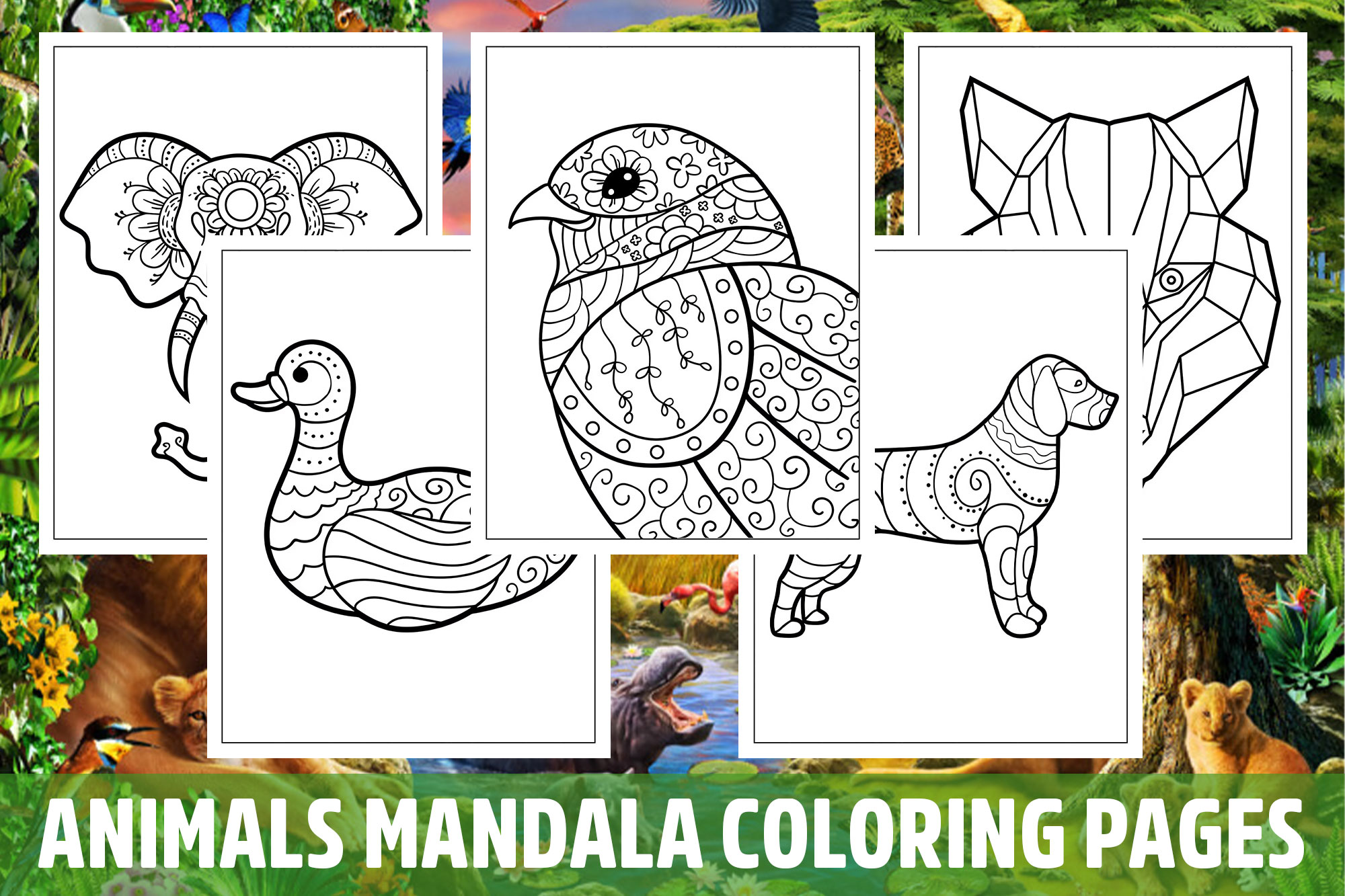 Animals Mandala for Kids, Girls, Boys, Teens Birthday School Activity ...