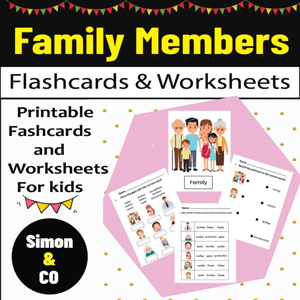 Family Members Flashcards & Worksheets. Vocab & activity games for kids ...