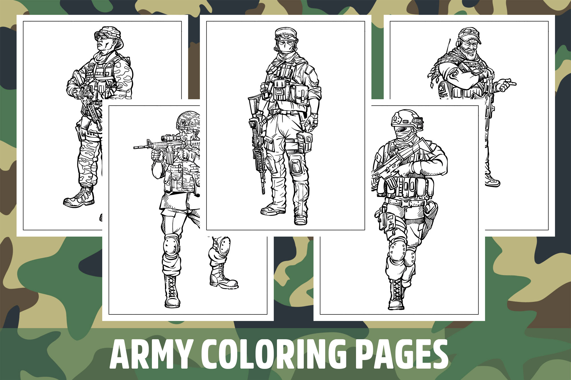 Army Coloring Pages for Kids, Girls, Boys, Teens Birthday School ...