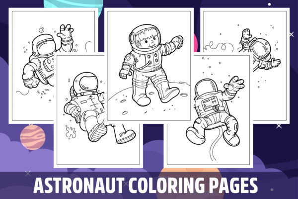 Astronaut Coloring Pages for Kids, Girls, Boys, Teens Birthday School ...