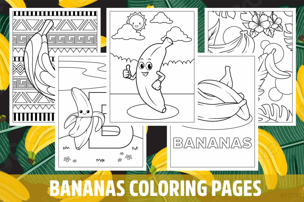 Bananas Coloring Pages for Kids, Girls, Boys, Teens Birthday School ...