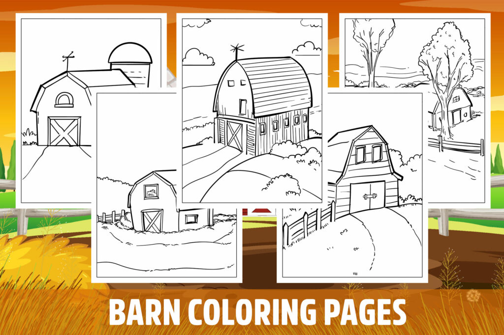 Barn Coloring Pages for Kids, Girls, Boys, Teens Birthday School ...