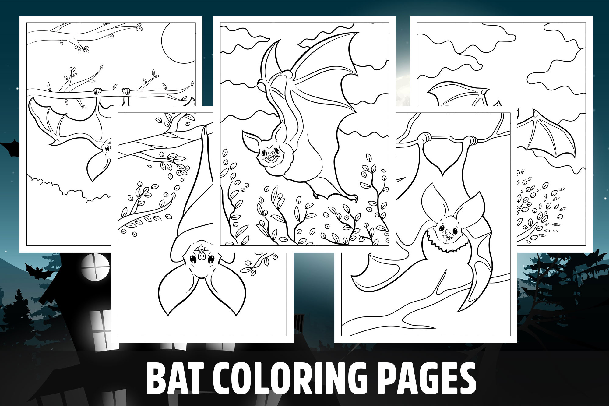 Bat Coloring Pages for Kids, Girls, Boys, Teens Birthday School ...