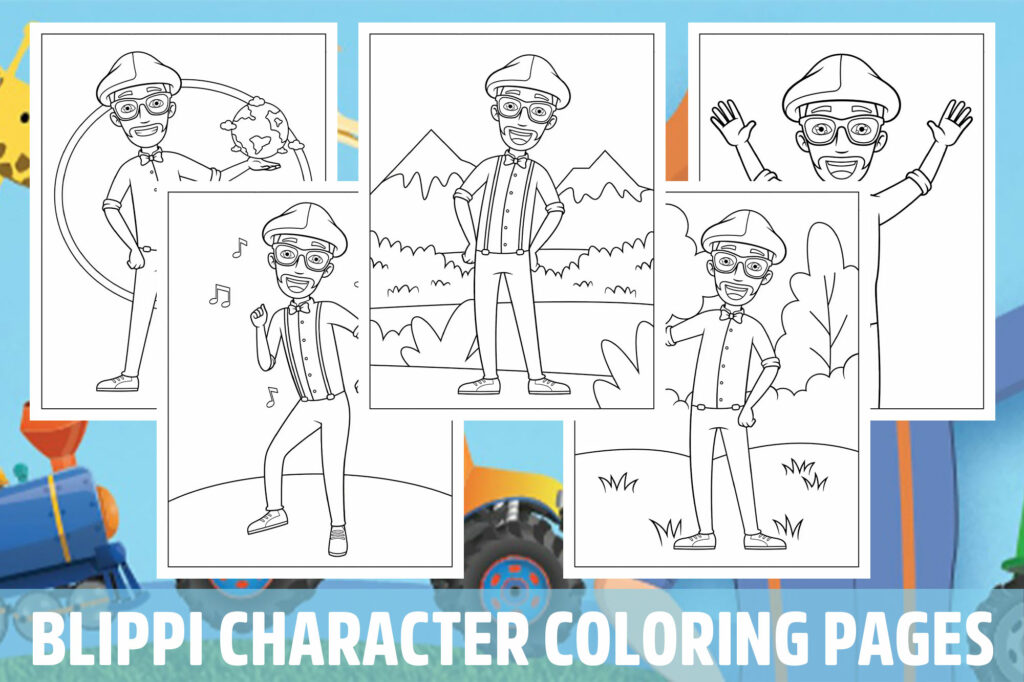Blippi Character Coloring Pages for Kids, Girls, Boys, Teens Birthday ...